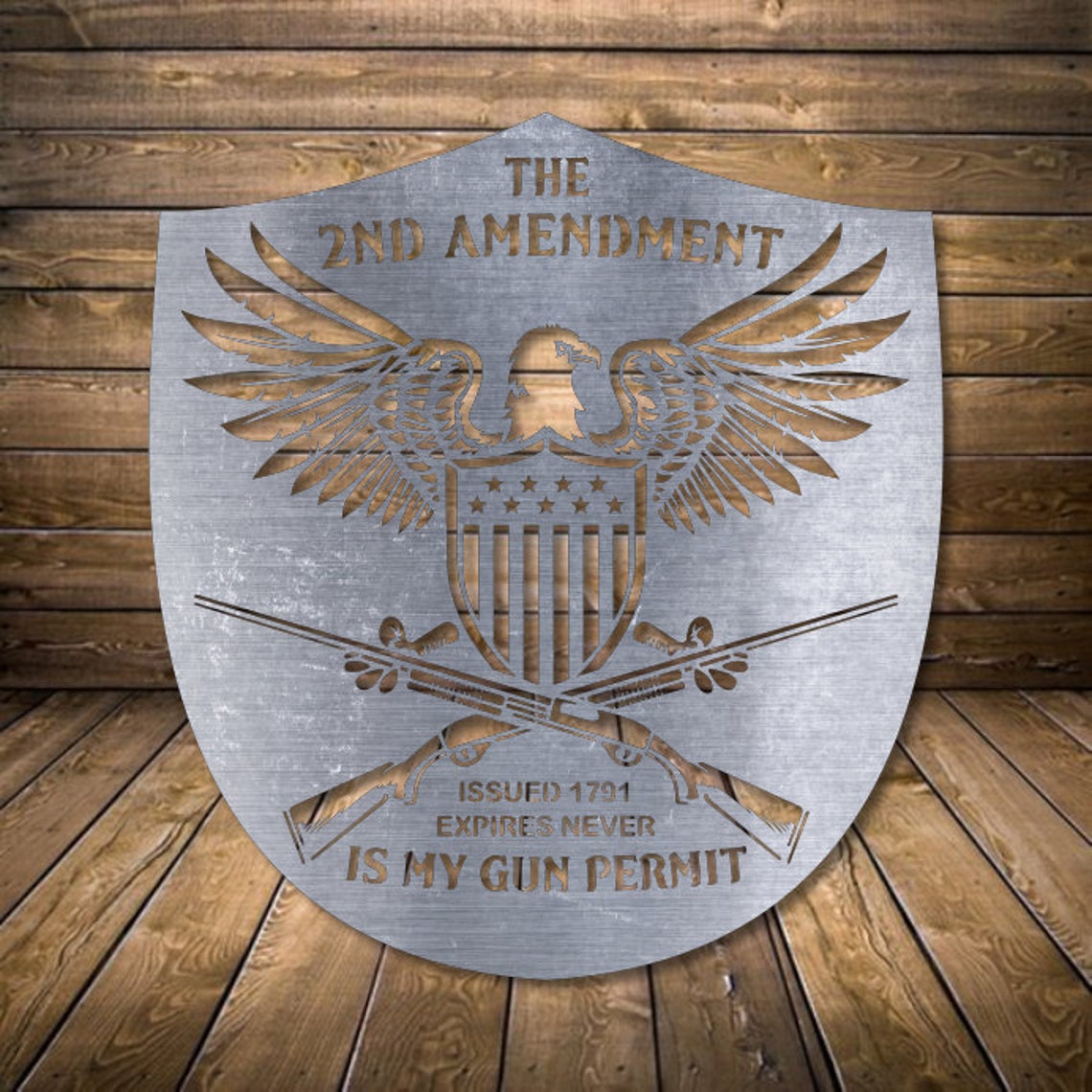 Metal 2nd Amendment Eagle Sign Plasma Cut Sign Art Issued 1791 | Etsy