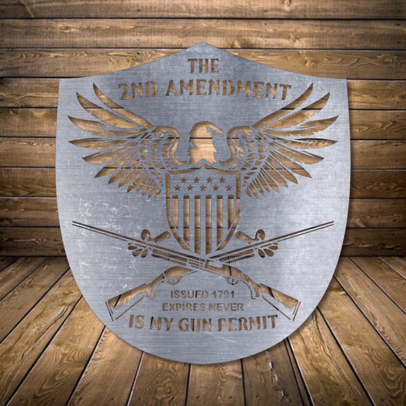 Metal 2nd Amendment Eagle Sign Plasma Cut Sign Art Issued 1791 | Etsy