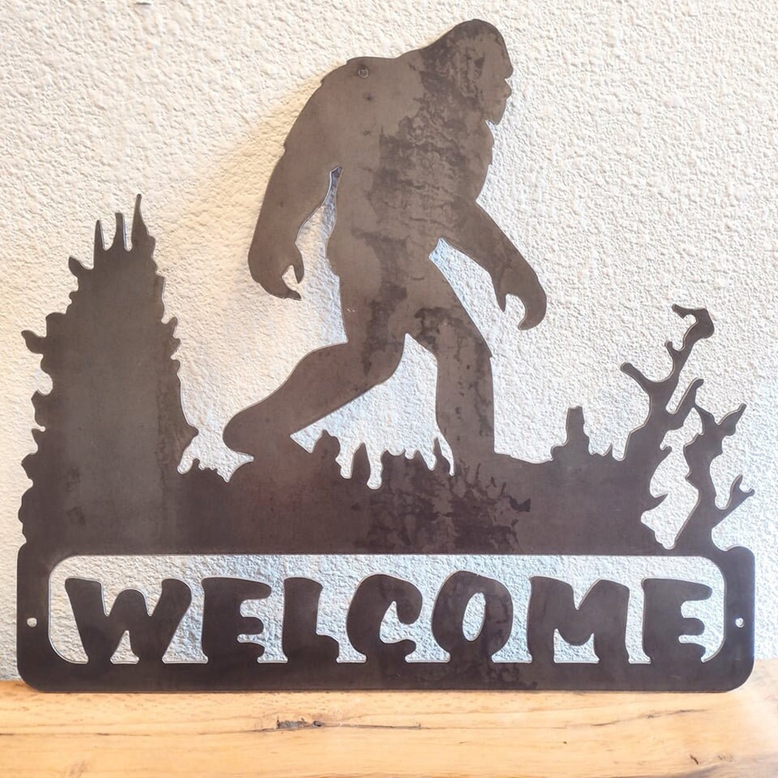 Letrero de bienvenida de metal de Pie Grande, Sasquatch, Yeti, Pie ...