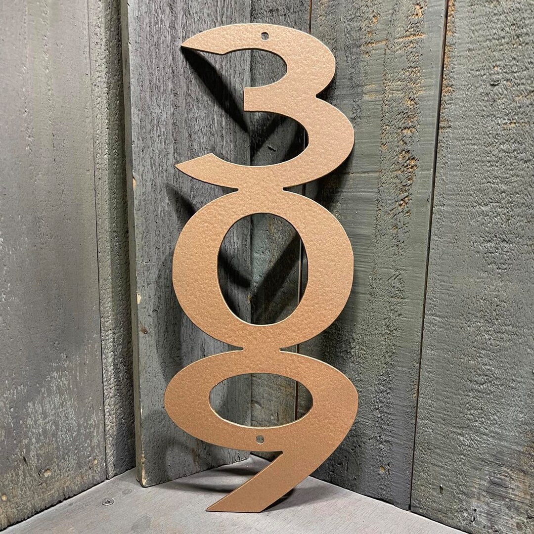 Connected Numbers Metal Address Sign Art Deco Funky Plasma Cut Sign Art ...