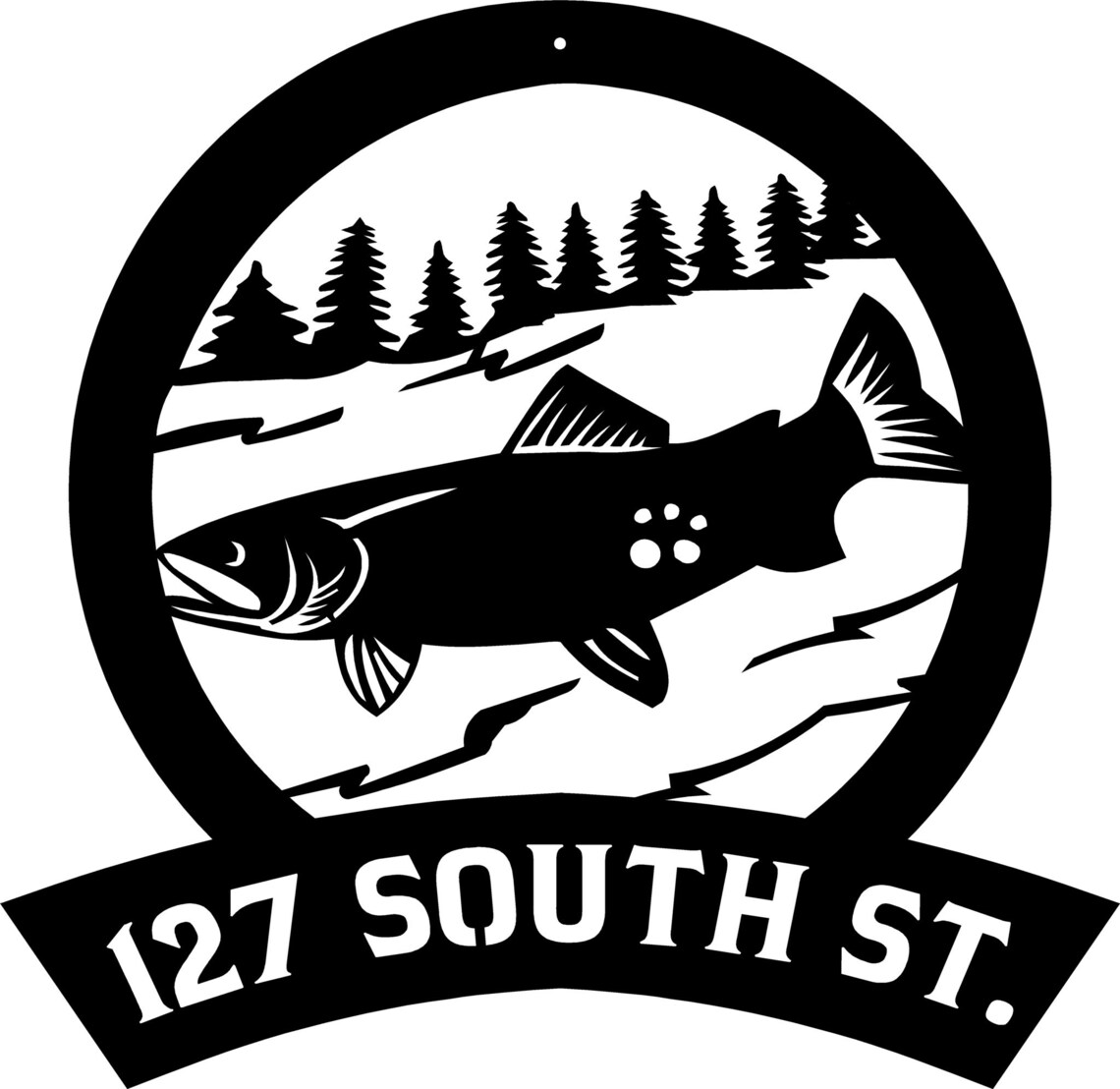 Metal Salmon Address Sign Plasma Cut Sign Art Fishing | Etsy