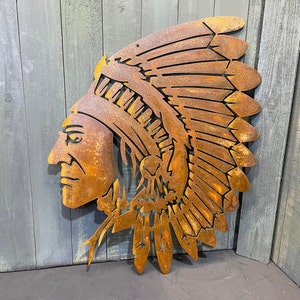 Metal Native American Chief Headdress Plasma Cut Metal Sign - Etsy