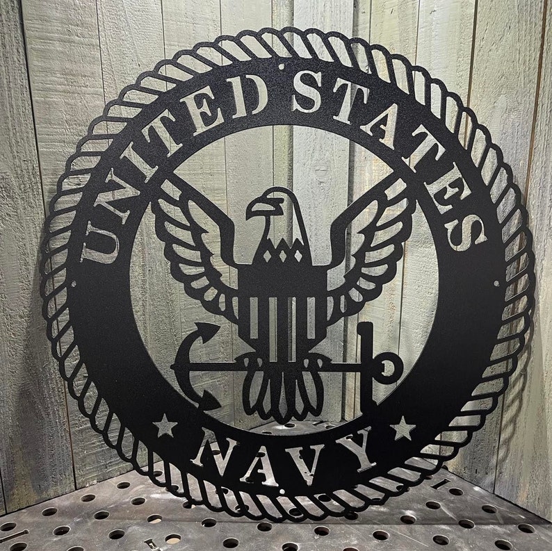 Metal Navy USN Crest Single or Double-layer Custom Paint Plasma Cut ...