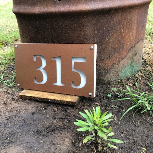 Metal Two Layer Modern Address Sign Custom Numbers Plasma Cut Sign Art ...
