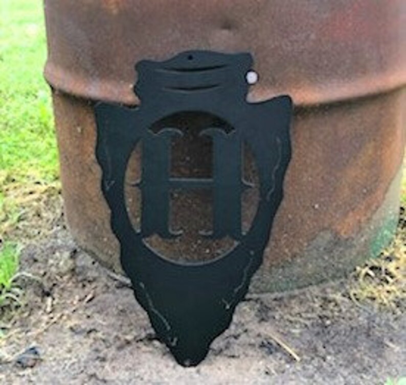 Metal Arrowhead Monogram Custom Plasma Cut Sign Art | Etsy