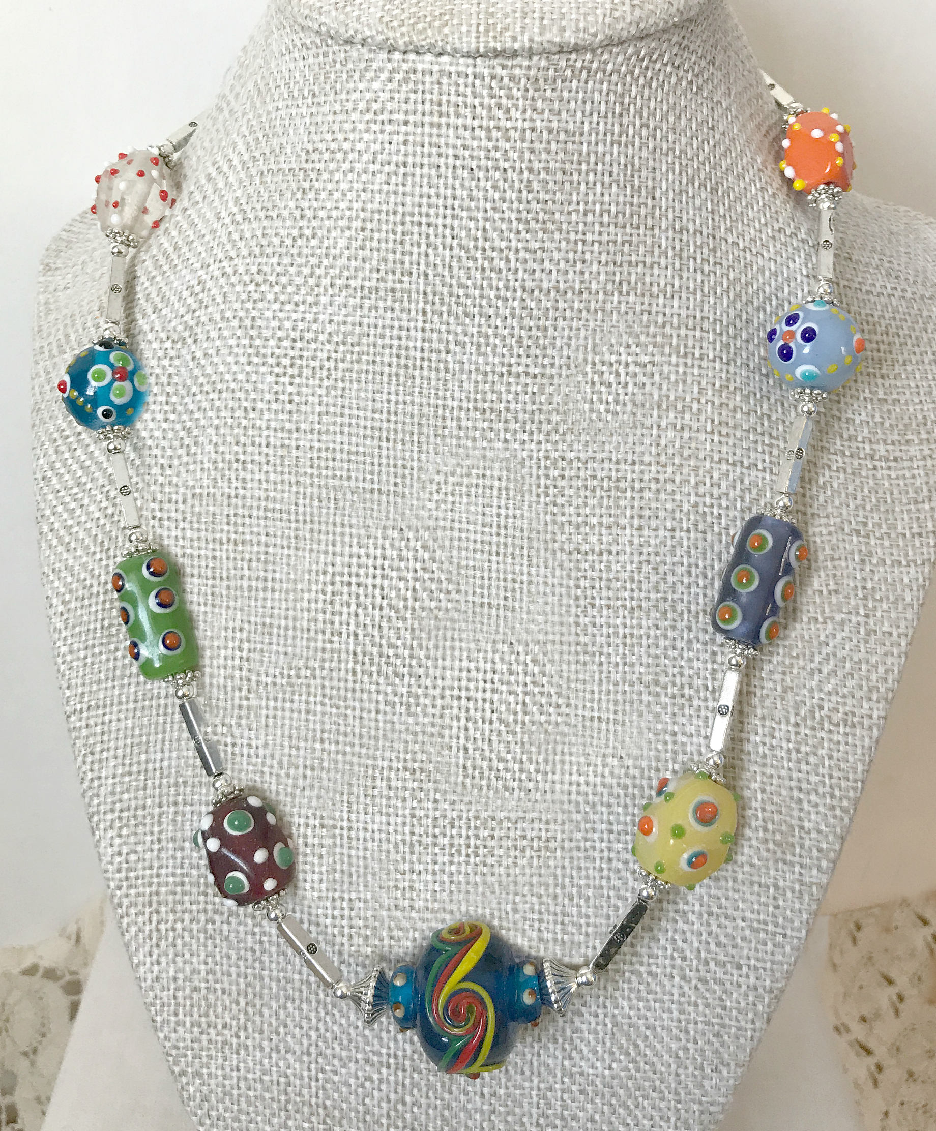 Collar de lámpara multicolor collares hechos a mano. Collares - Etsy España