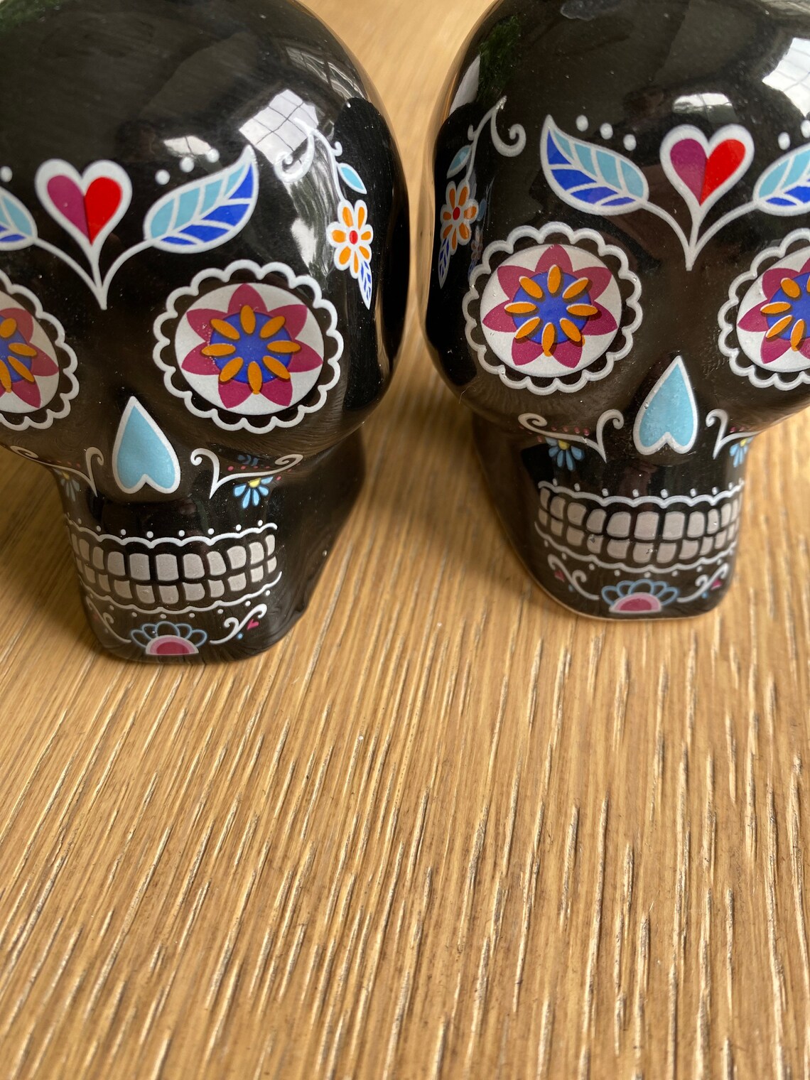 Day of the Dead Ceramic Salt & Pepper Shakers - Skull Salt and Pepper ...