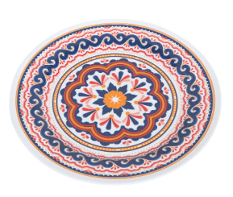 Mediterranean Tile Print Melamine Plates or Melamine Bowls - Choice of ...