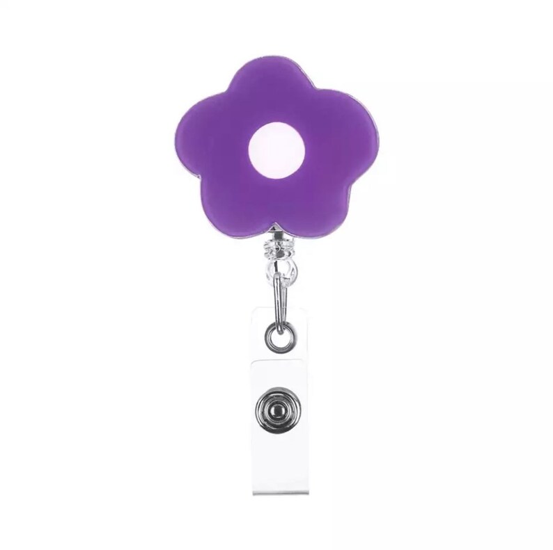 Cute Flower Badge Reel Acrylic Badge Reel Nurse Badge - Etsy