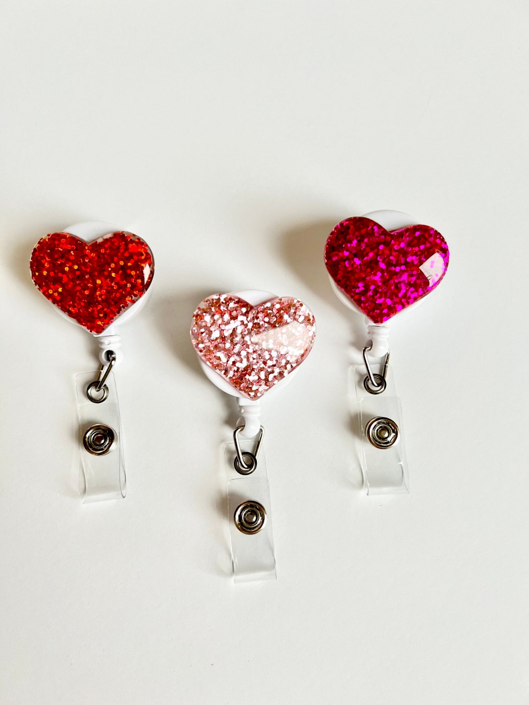 Sparkle Heart Resin Alligator Clip Badge Reel, Resin Badge Reel, Nurse ...