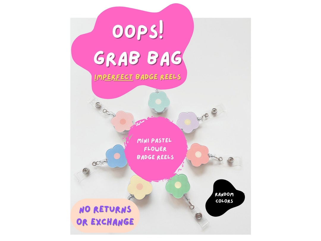 OOPS! Grab Bag - MINI PASTEL Flower Badge Reel (random Color) - Etsy