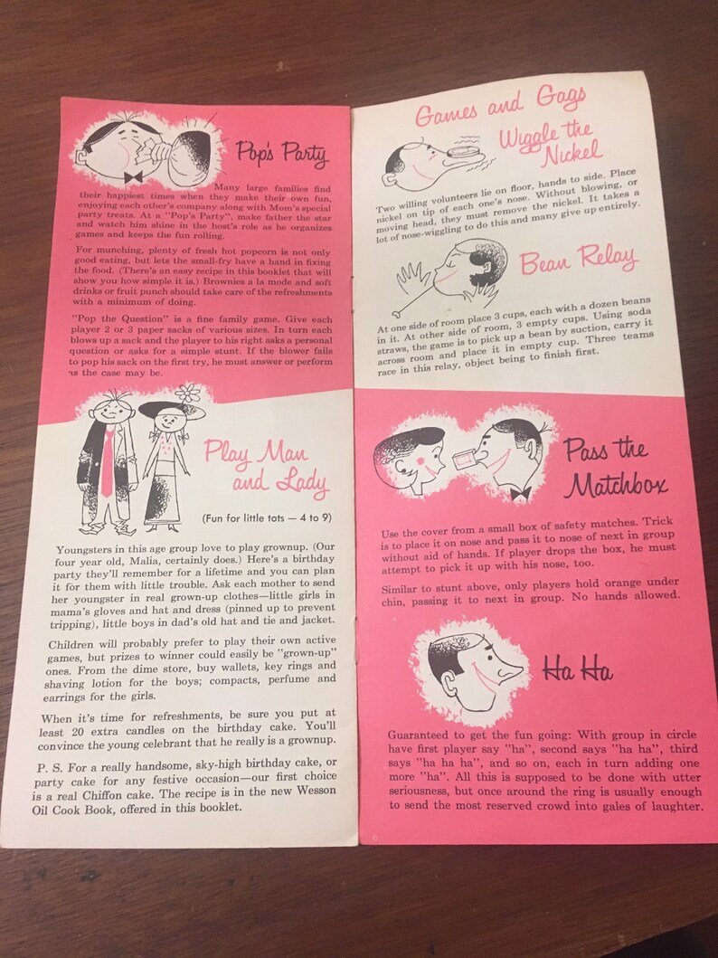 Bob Crosbys Wesson Oil Party Planner Booklet 1950s CBS-TV - Etsy