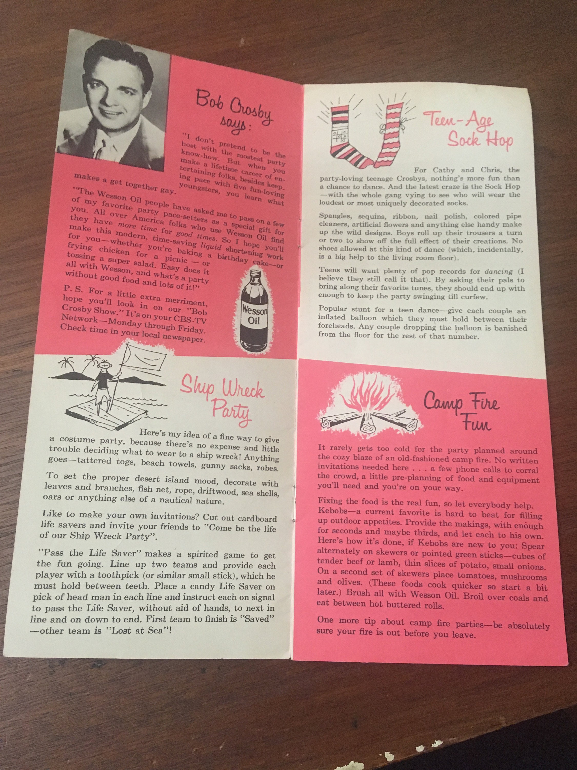 Bob Crosbys Wesson Oil Party Planner Booklet 1950s CBS-TV - Etsy