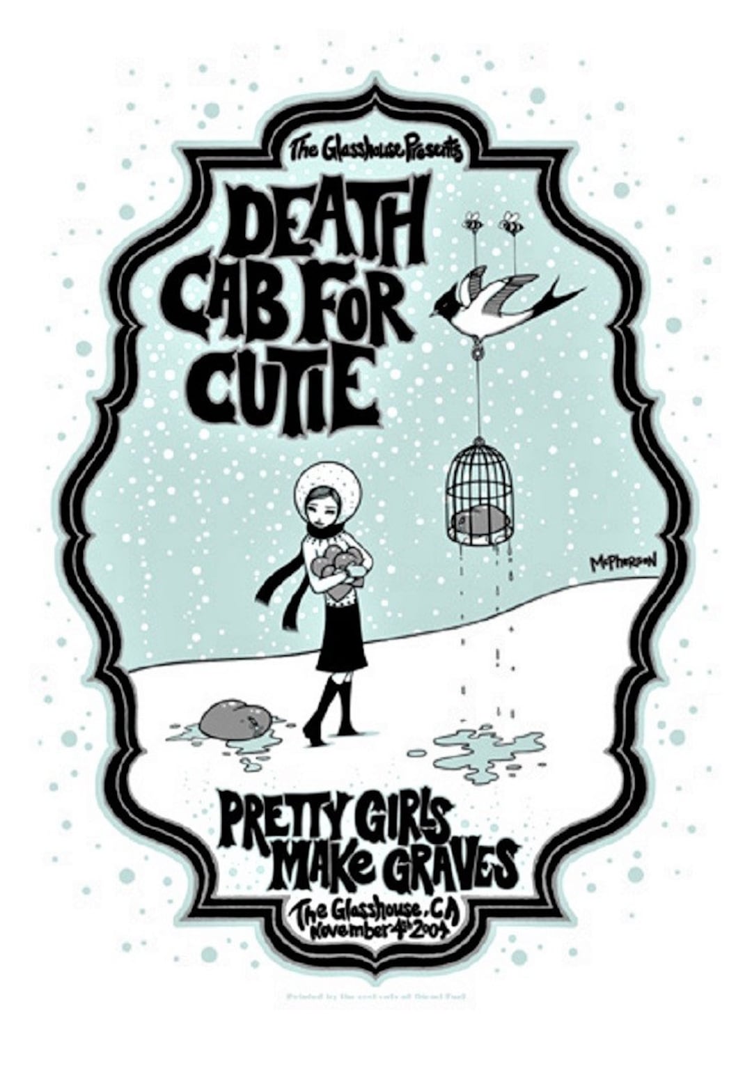 POSTER Death Cab for Cutie Tara Mcpherson Artist Signed Numbered Pretty ...
