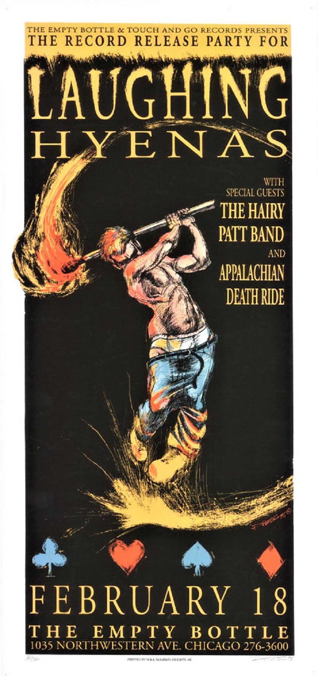 POSTER Laughing Hyenas Concert 1994 Hairy Patt Band Appalachian Death ...