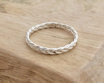 Silver Braided Ring - Etsy