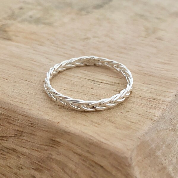 Silver Braided Ring - Etsy