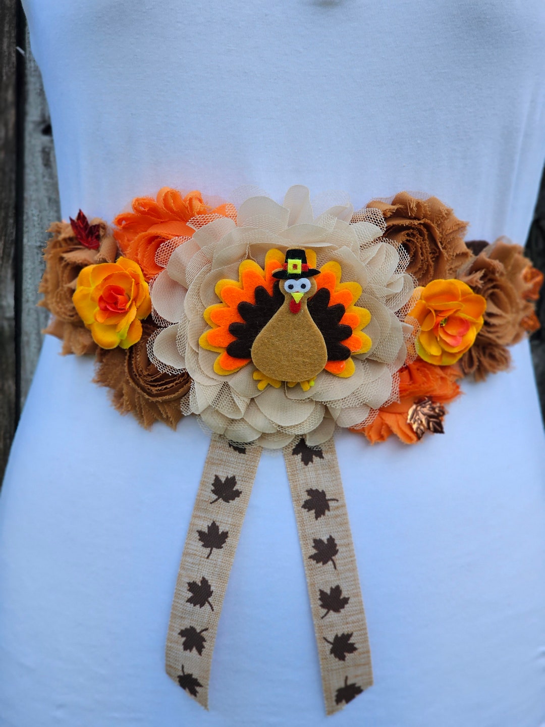 Turkey Baby Shower Sash/fall Baby Shower Sash/turkey Gender Reveal Sash ...