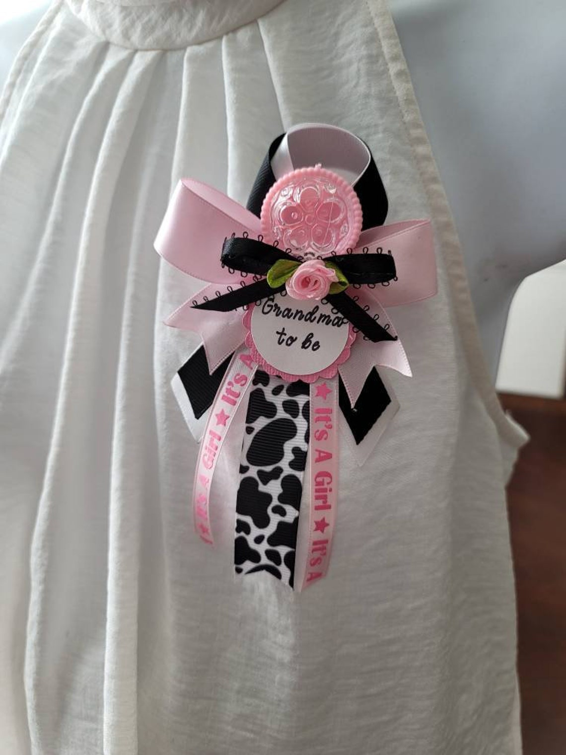 Cow Baby Shower Sash Pin/cow Baby Shower Theme/cow Maternity Belt/cow ...