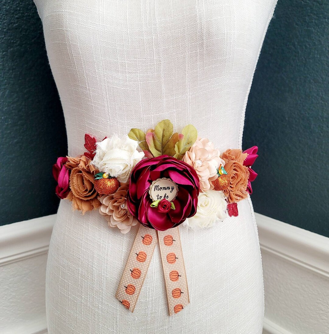 Fall Baby Shower Sash/burgundy Fall Sash /little Pumpkin Sash/ - Etsy