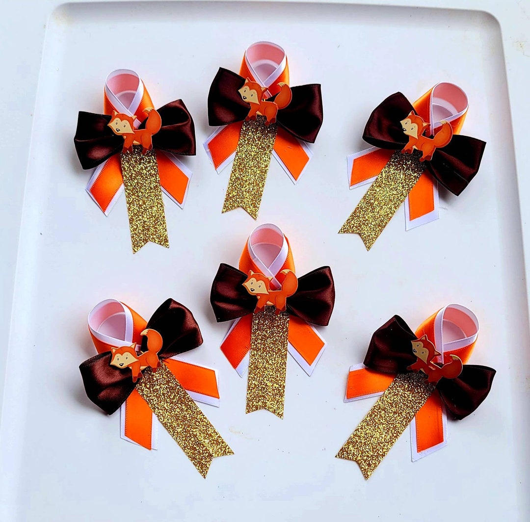 Baby Shower Guest Pins/baby Shower Capias/brown and Orange Pins ...