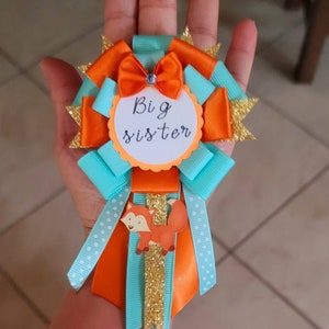 Baby Shower Guest Pins/baby Shower Capias/brown and Orange Pins ...