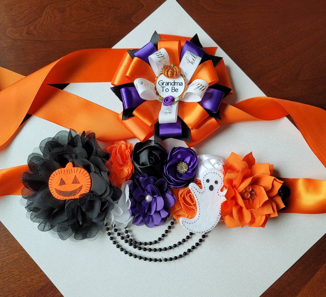 Halloween Baby Shower Sash/halloween Maternity Sash/ Baby Shower Sash ...