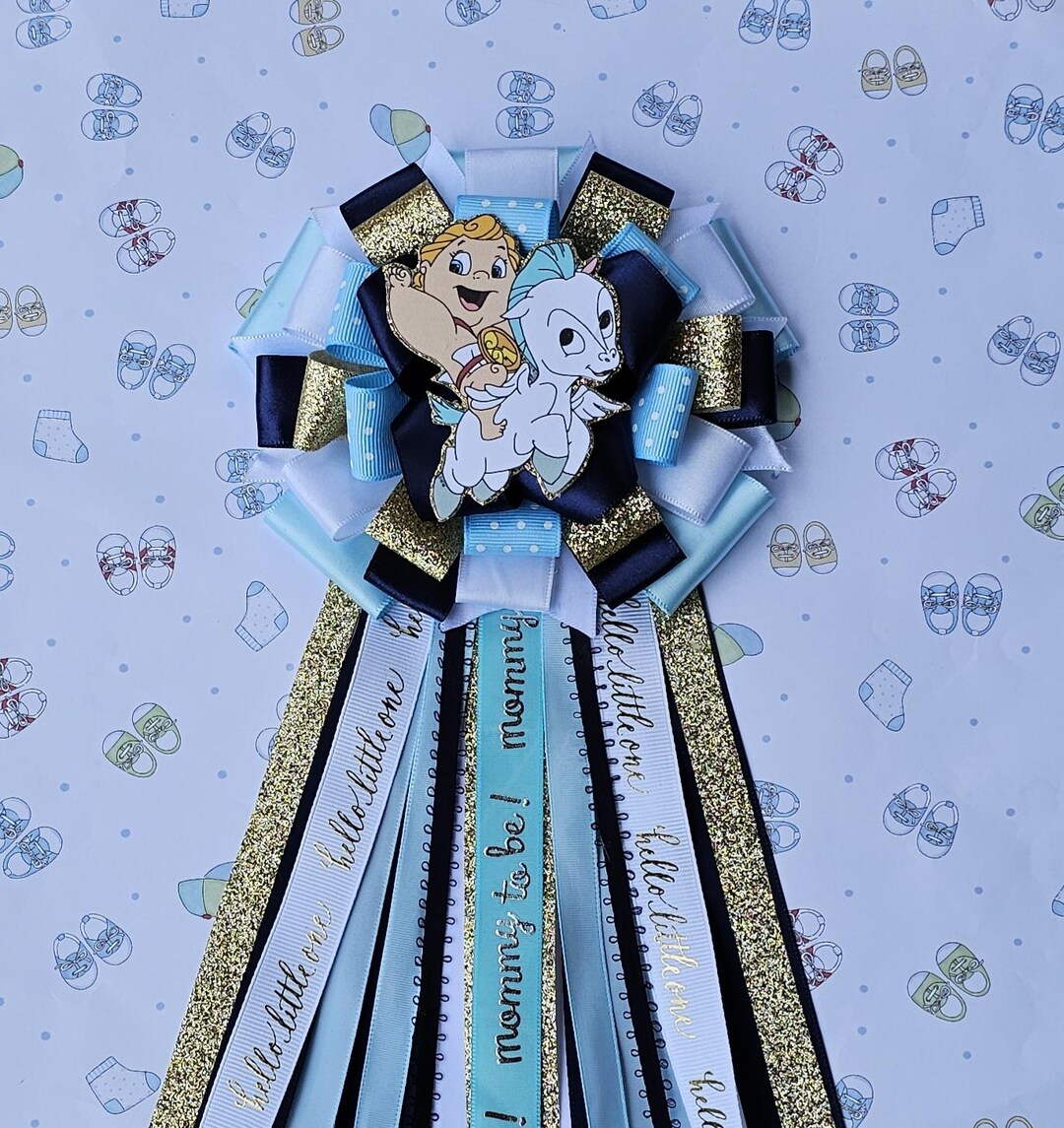 Blue Baby Shower Mom to Be Pin/boy Baby Shower Mum/blue and Gold Mom to ...