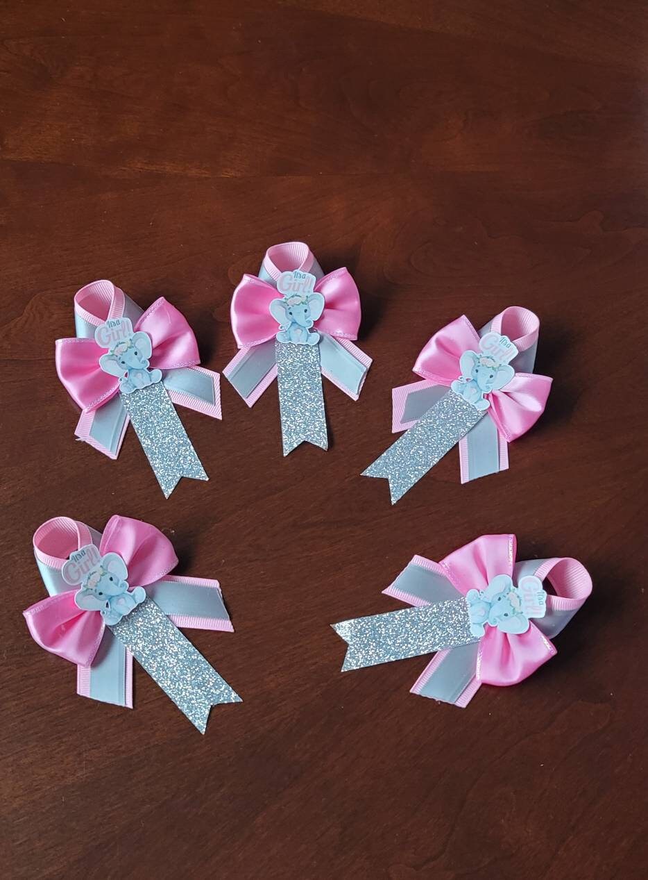 Elephant Baby Shower Favors/pink and Gray Guest Pins/elephant Baby ...