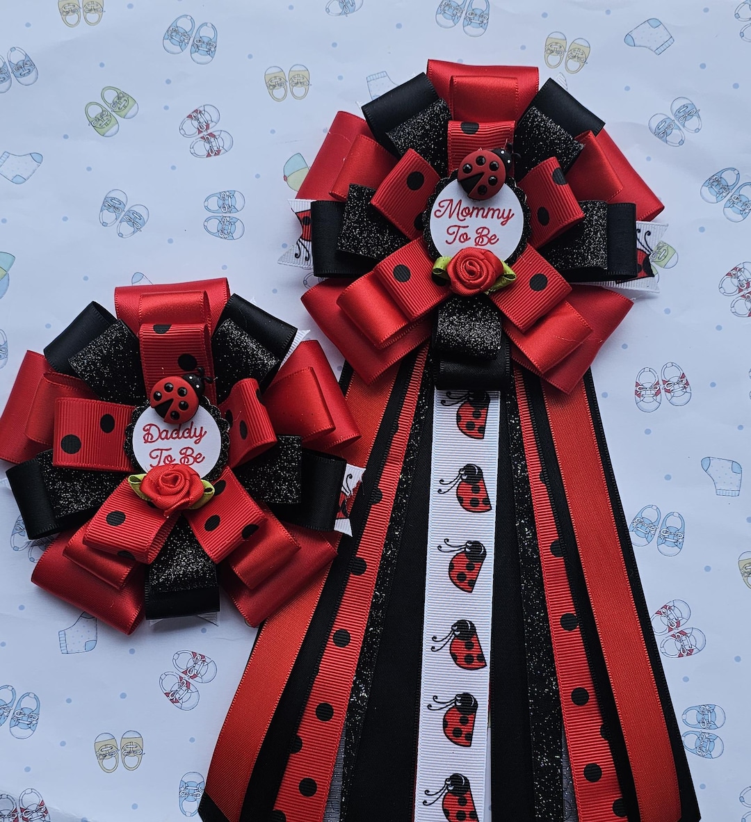 Ladybug Baby Shower Corsage/mom to Be Ladybug Pin/ladybug Baby Shower ...