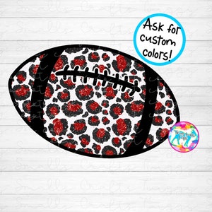 Football Sublimation Designs Downloads, Cheetah Print, Leopard, Red ...