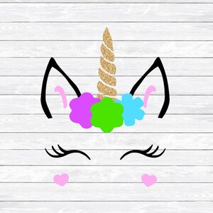Unicorn Head, Unicorn Face, Unicorn Eyelashes, Unicorn Horn, Svg, Dxf ...