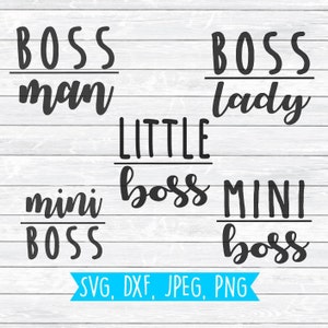Boss Lady Svg, Boss Man Svg, Mini Boss, Little Boss, Boss Family ...