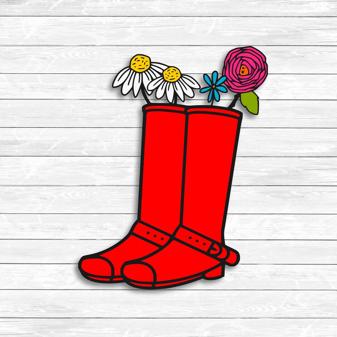 Rainboots Svg, Spring Svg, Hand Drawn, Svg, DXF, PNG, Files For ...