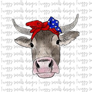 Patriotic Cow, Sublimation Design Downloads, PNG, Graphics, Sublimation ...