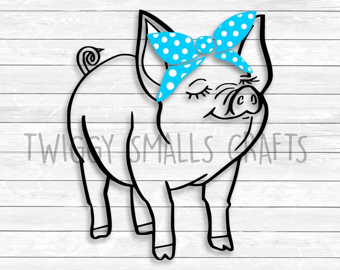 Pig Svg, Bandana Svg, Farm Animal, Piglet, Country, DXF PNG SVG, Files ...