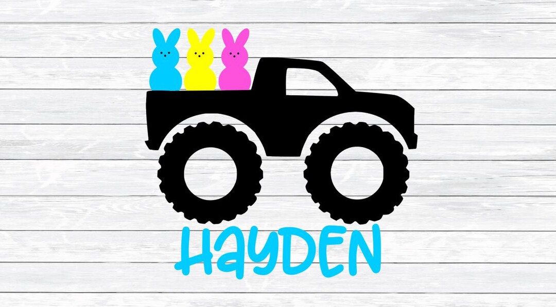 Easter Svg Monster Truck Svg, Easter Eggs, Easter Truck, DXF PNG SVG ...