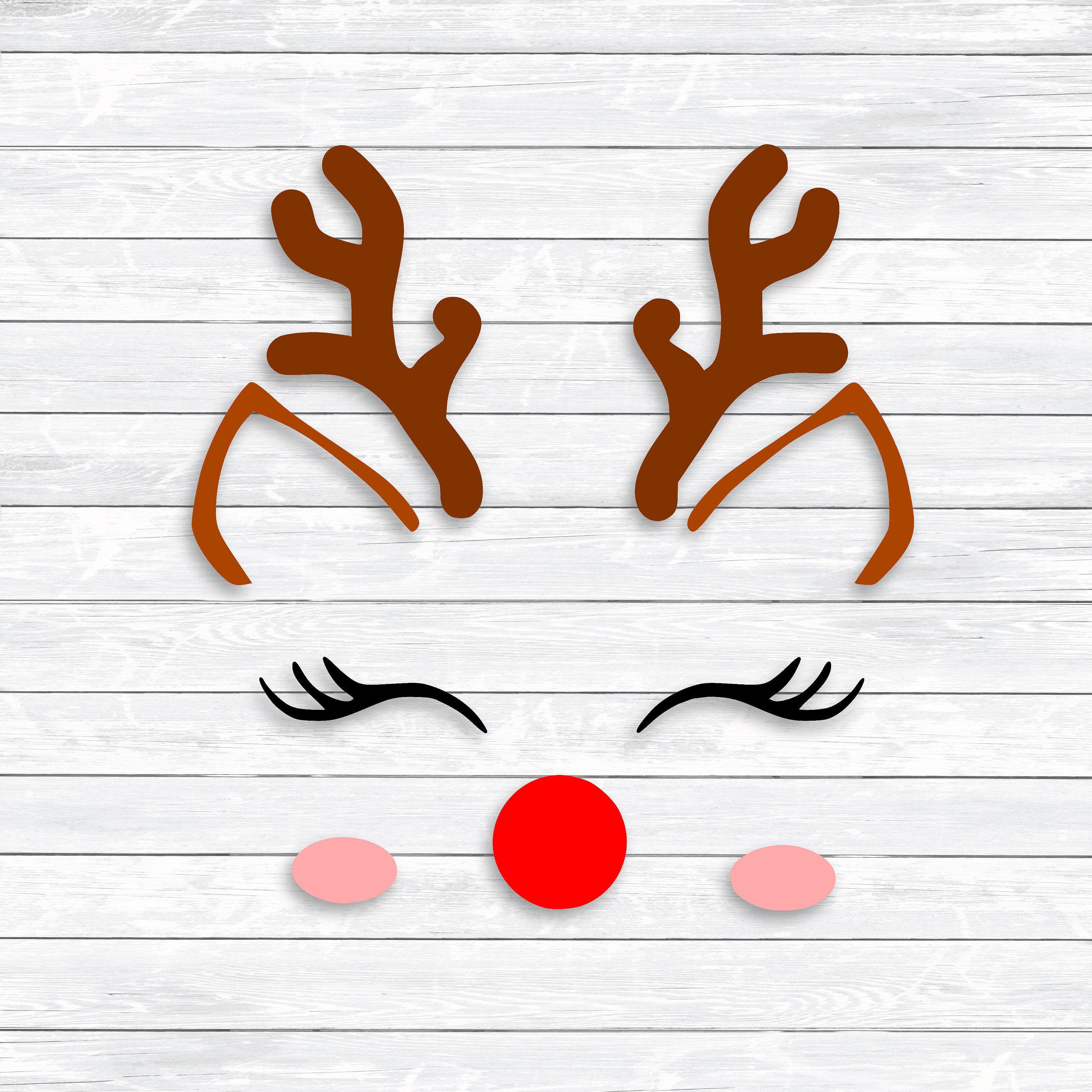 Reindeer Svg Reindeer Face Girl Svg File Christmas SVG | Etsy
