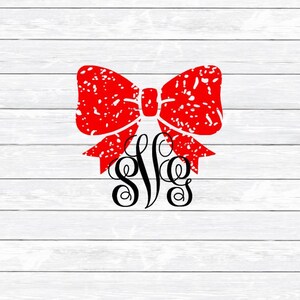 Distressed Bow, Grunge Svg, Girl Svg, Bow, Monogram Svg, DXF, PNG, SVG ...