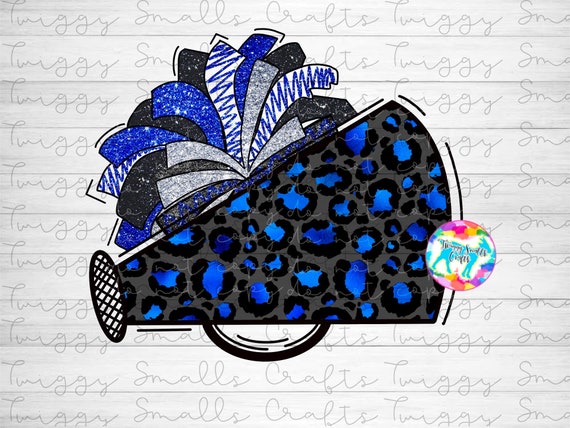 Cheer Megaphone Sublimation Design Download Blue Black - Etsy