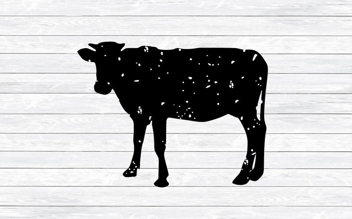 Grunge Cow Svg Distressed Cow Heifer Bull Farm SVG DXF | Etsy