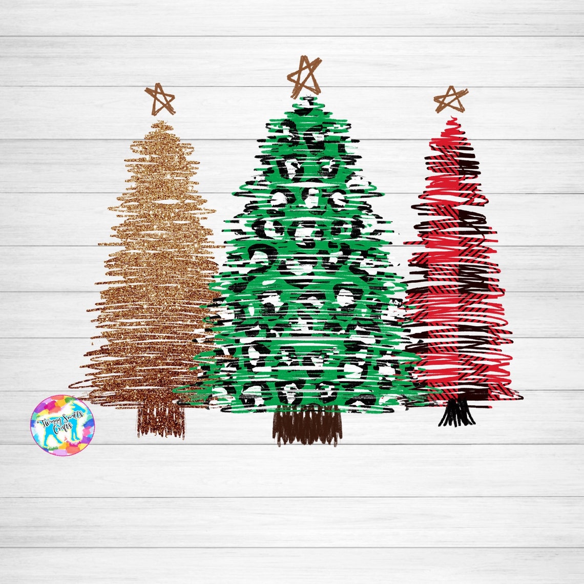 Christmas Tree Sublimation Design Download Rustic Tree - Etsy