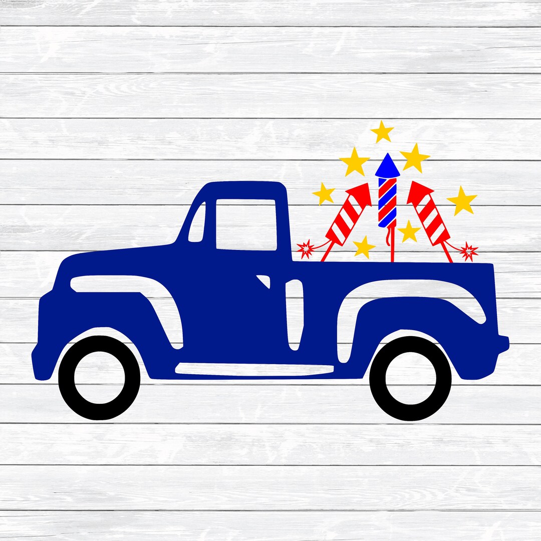 4th of July, July Fourth Svg, Truck, Fireworks, Summer, Independence ...
