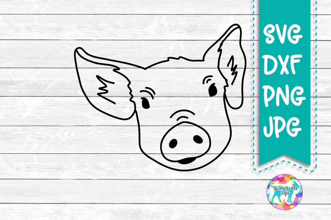 Pig Svg, Pig Face, Pig Head, SVG, DXF, PNG, Files For, Silhouette ...