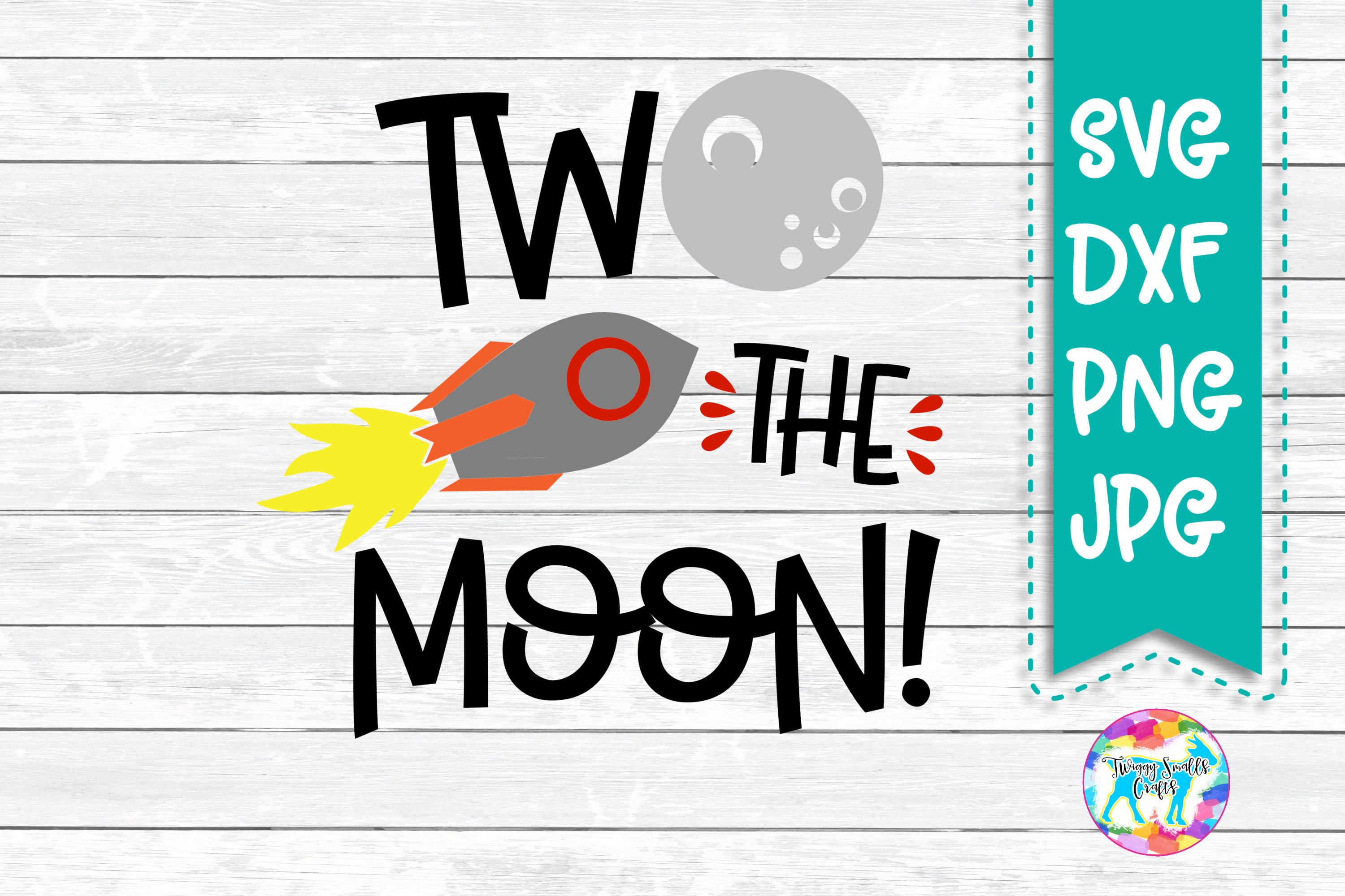 TWO the moon SVG DXF png files for Silhouette Cricut | Etsy