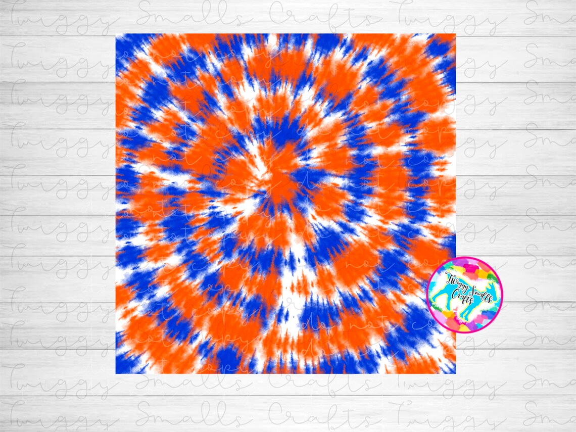Tie Dye Sublimation Design Download Orange and Blue Digital - Etsy