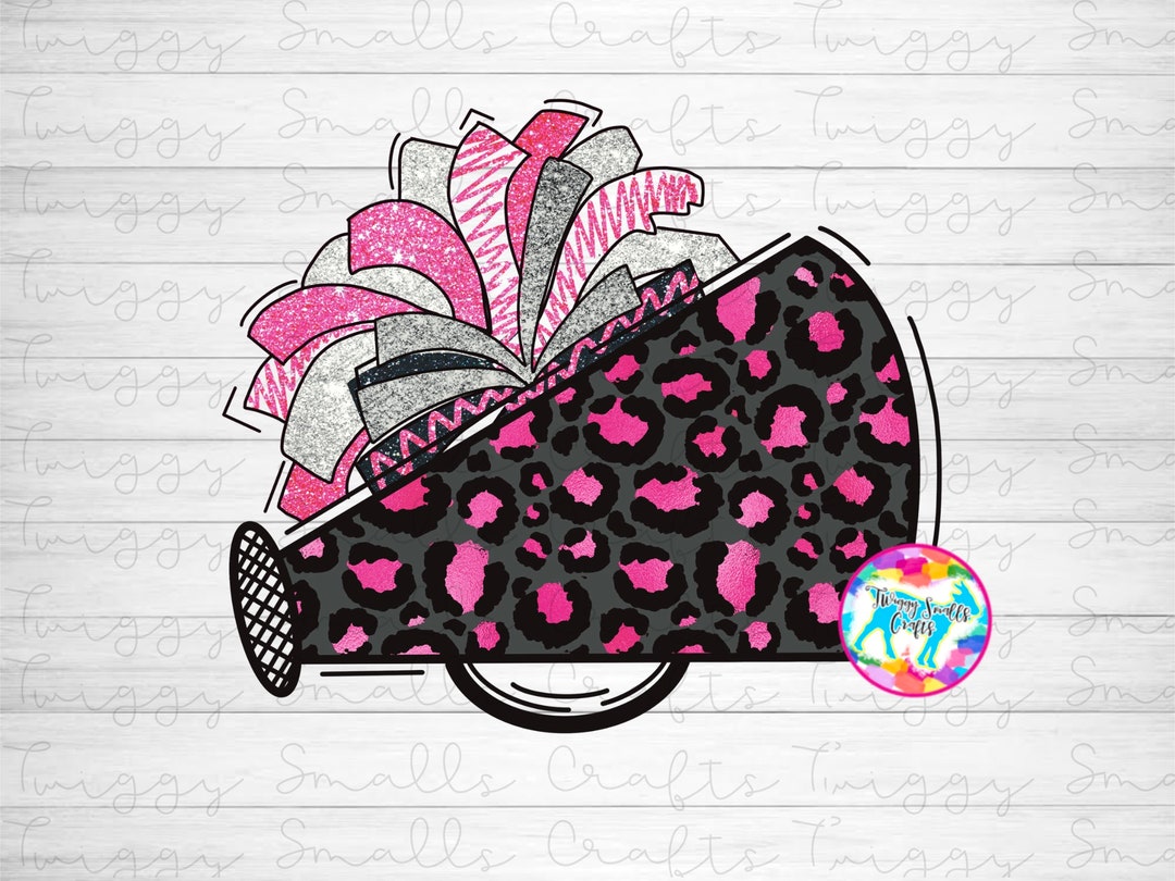 Cheer Megaphone PNG, Sublimation Design Download, Pink, Grey, White ...