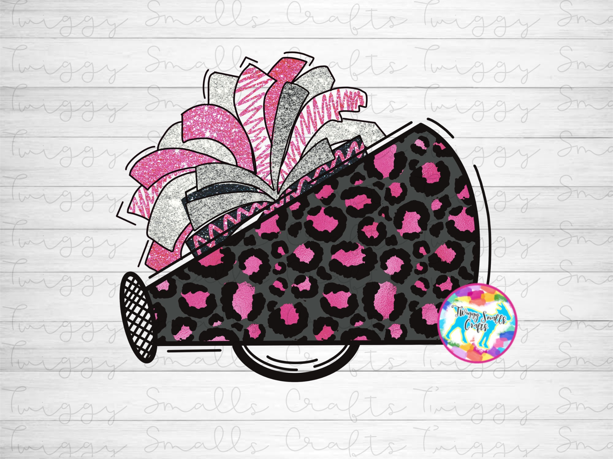 Cheer Megaphone PNG, Sublimation Design Download, Pink, Grey, White ...