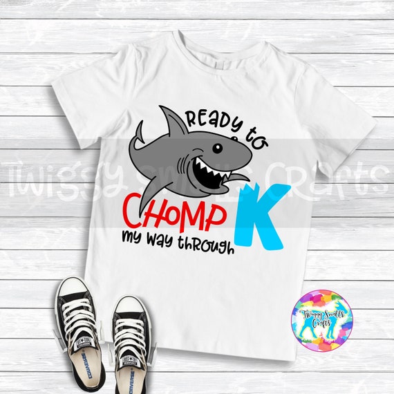 First Day of School Kindergarten Shark SVG DXF PNG Files | Etsy