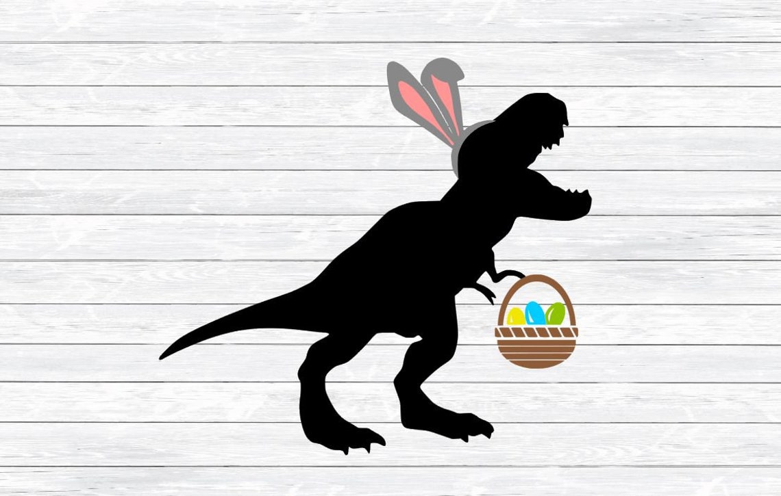 Spring Dinosaur Svg T Rex Bunny ears DXF PNG SVG files | Etsy